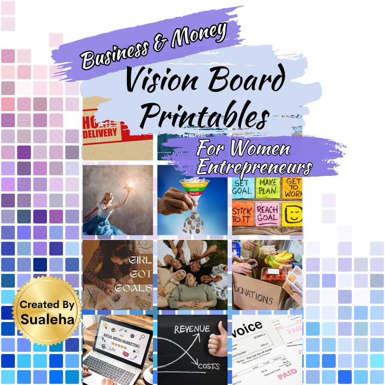 Business Vision Board Printables for Women Entrepreneurs (PDF Download ...