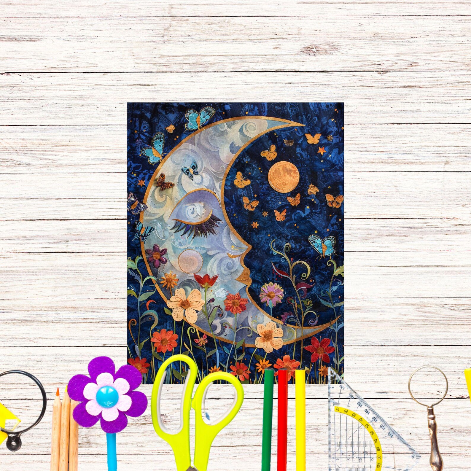Folk Art Collage Papers: Whimsical Flowers & Nature Prints (digital ...