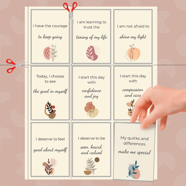 Self-esteem Affirmation Cards: Boho Stickers for Goodnotes (printable ...