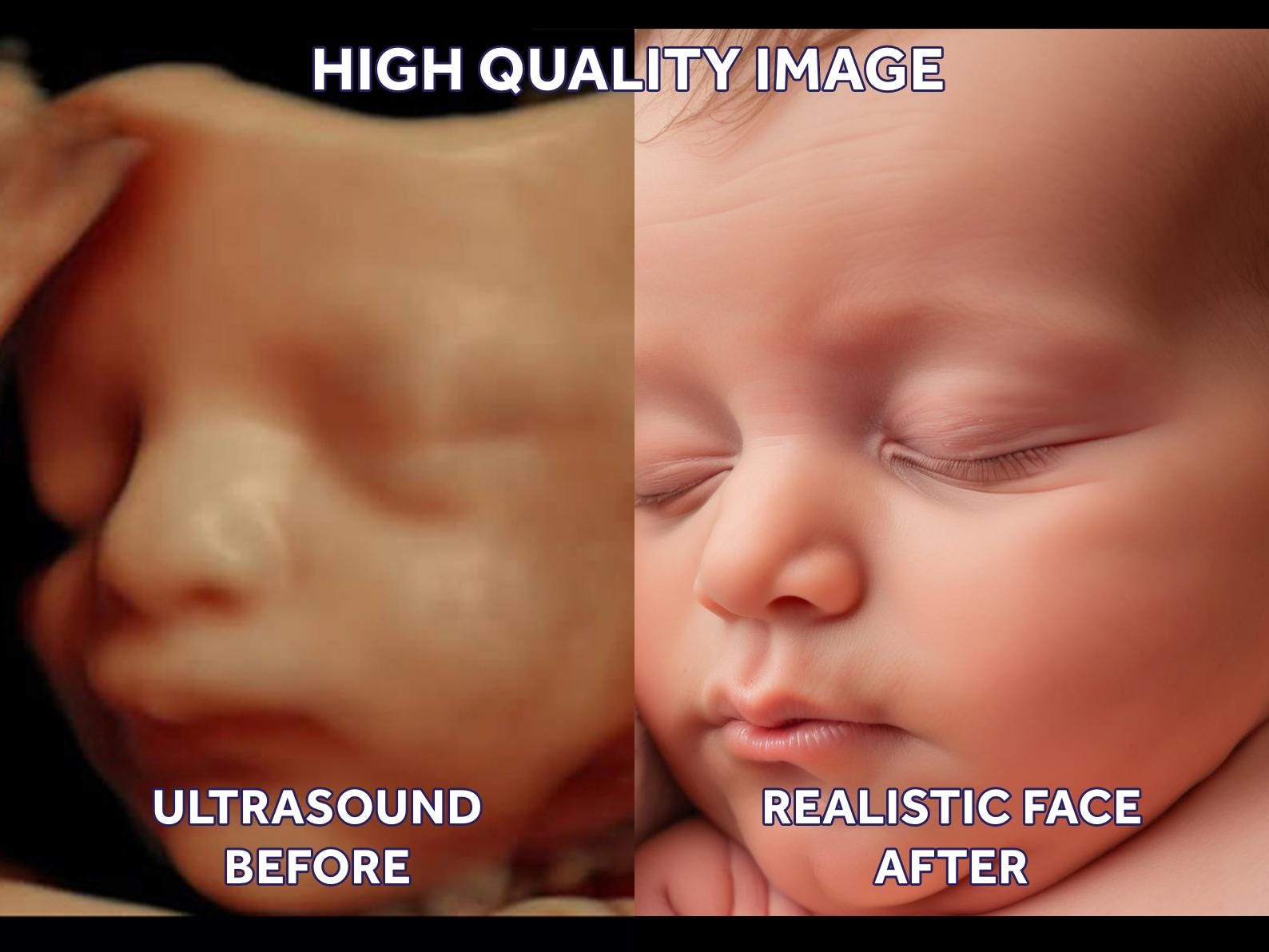 4K Ultrasound Baby Image | Realistic Baby AI Photo Transformation ...