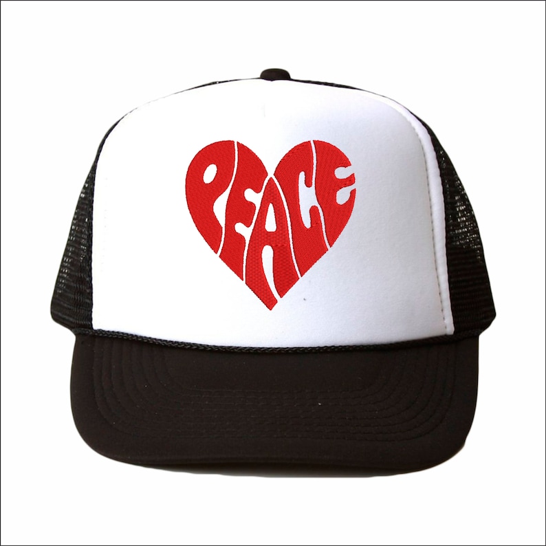 Peace Heart Embroidery Design: Love Writing, 11 Sizes (digital Download ...