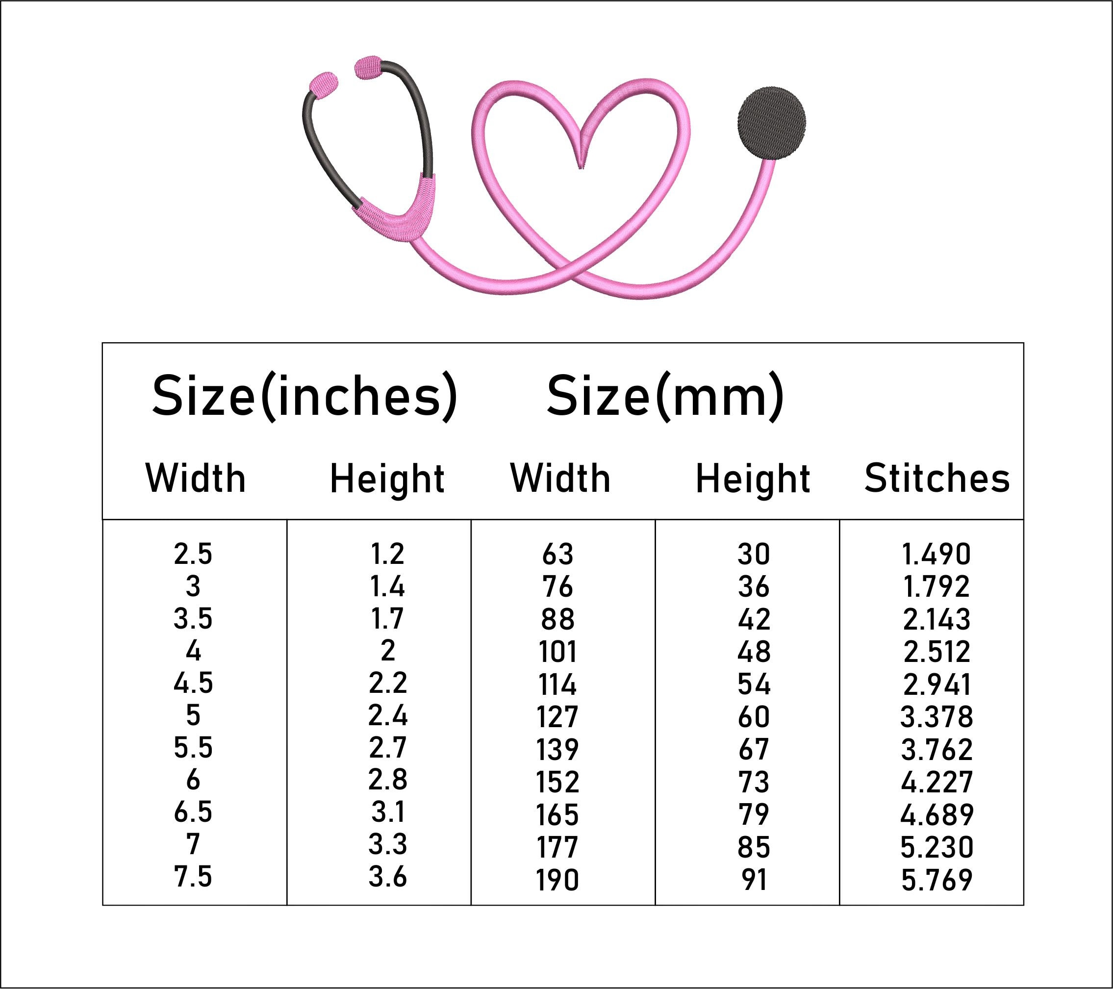 Stethoscope Heart Embroidery Design: Love Doctor Gift (digital Download ...