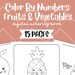 Color by Number Fruits & Vegetables Coloring Pages for Kids | Etsy