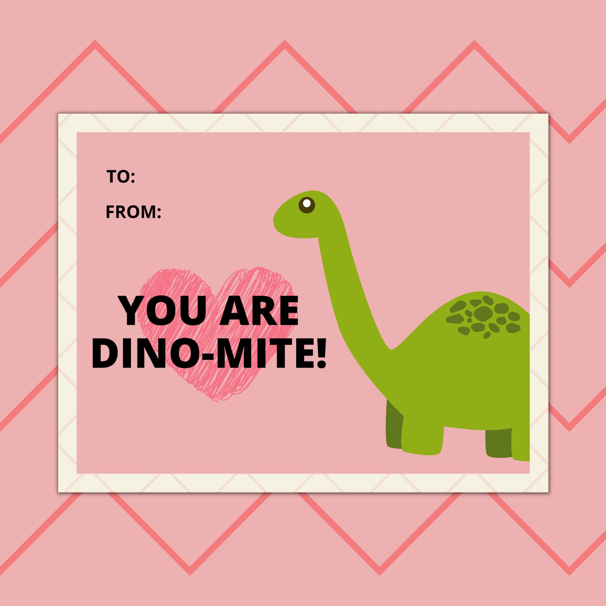 Printable Valentine Cards for Kids Dinosaur Valentine Printable ...