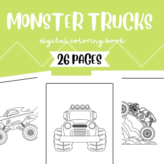 26 Monster Truck Coloring Pages Bundle Monster Truck - Etsy
