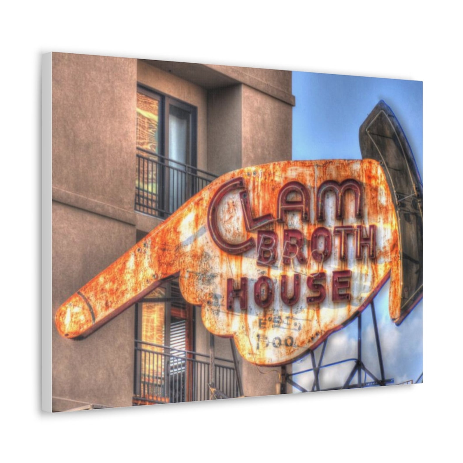 Clam Broth House Sign Hoboken With Rust - Canvas Gallery Wraps - Etsy