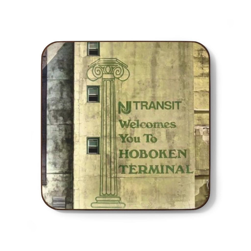 NJ Transit Welcome to Hoboken Sign Hardboard Back Coaster - Etsy