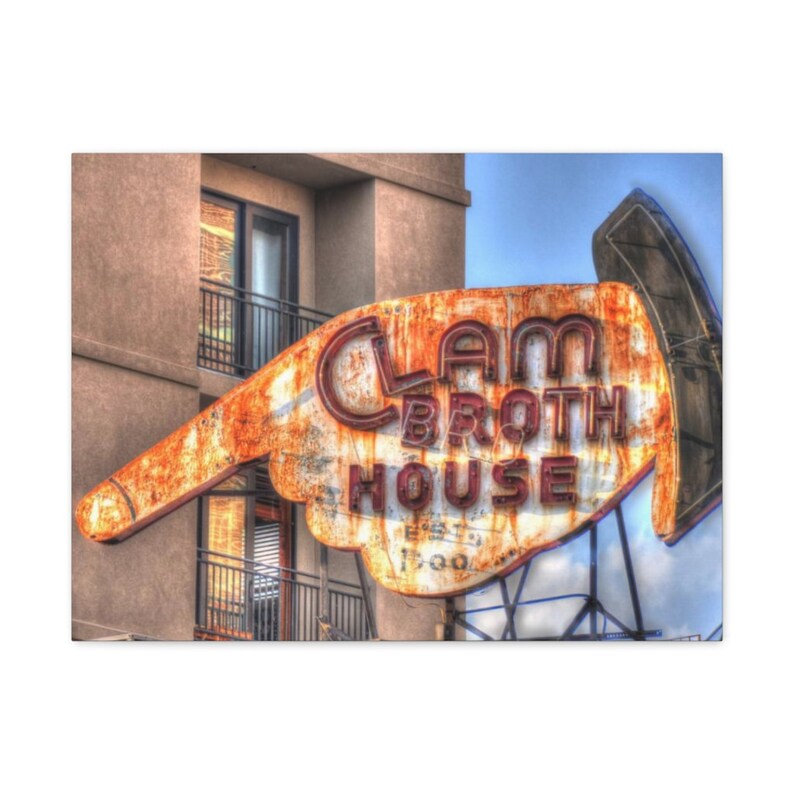 Clam Broth House Sign Hoboken With Rust - Canvas Gallery Wraps - Etsy
