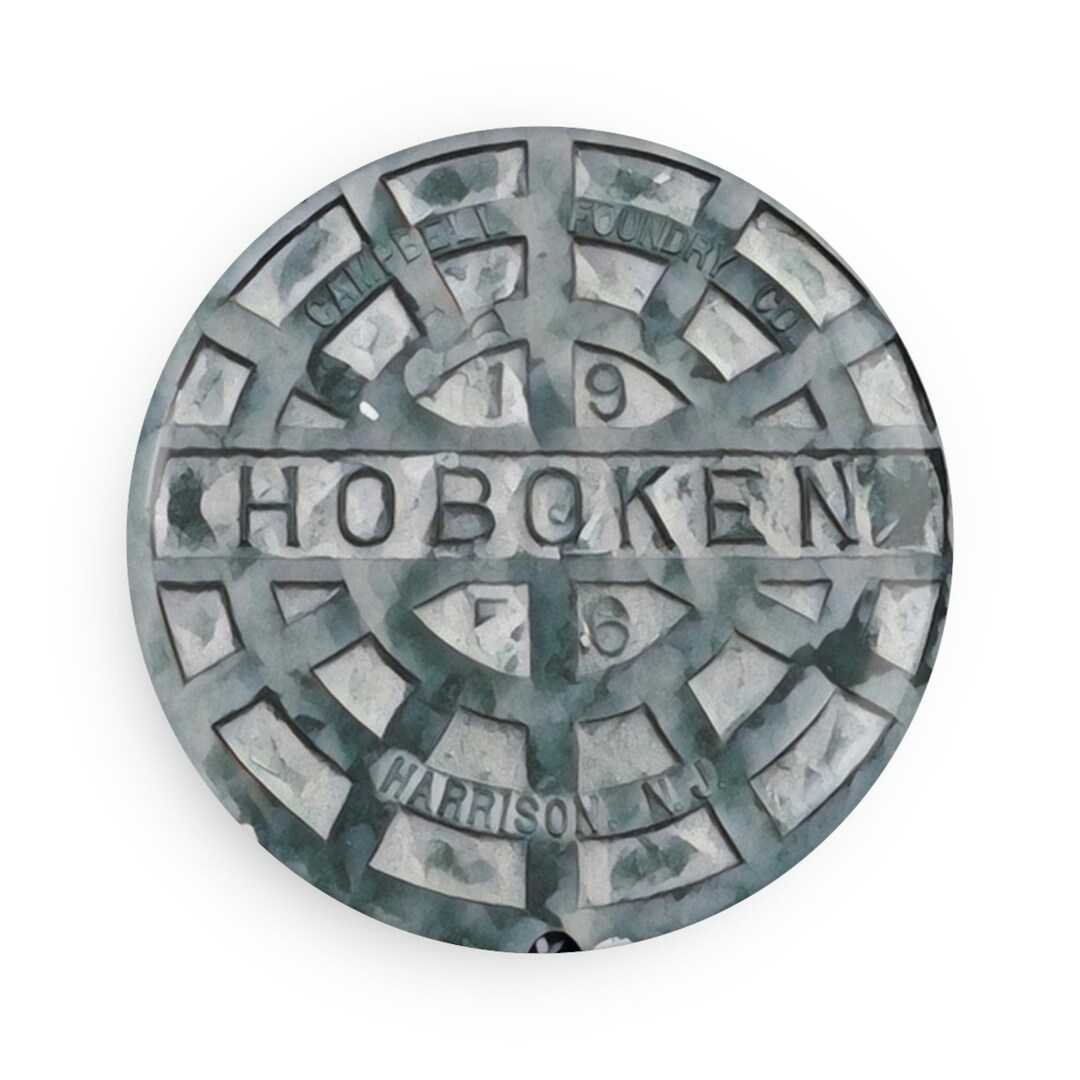 Hoboken Sewer Cap - Hoboken NJ Button Magnet, Round (1 & 10 Pcs) - Etsy