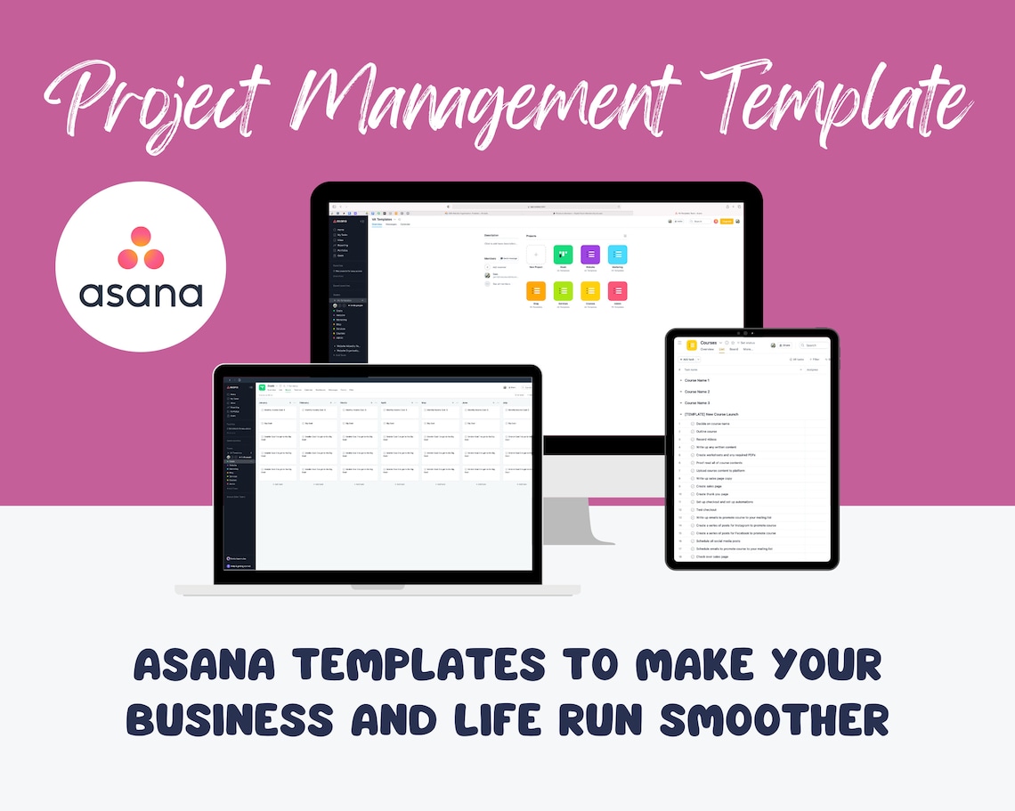 Project Management Templates for Asana - Etsy