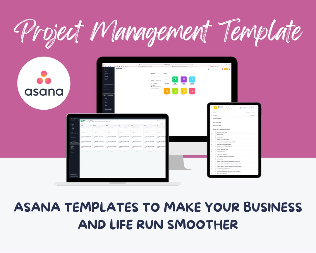 Project Management Templates for Asana - Etsy