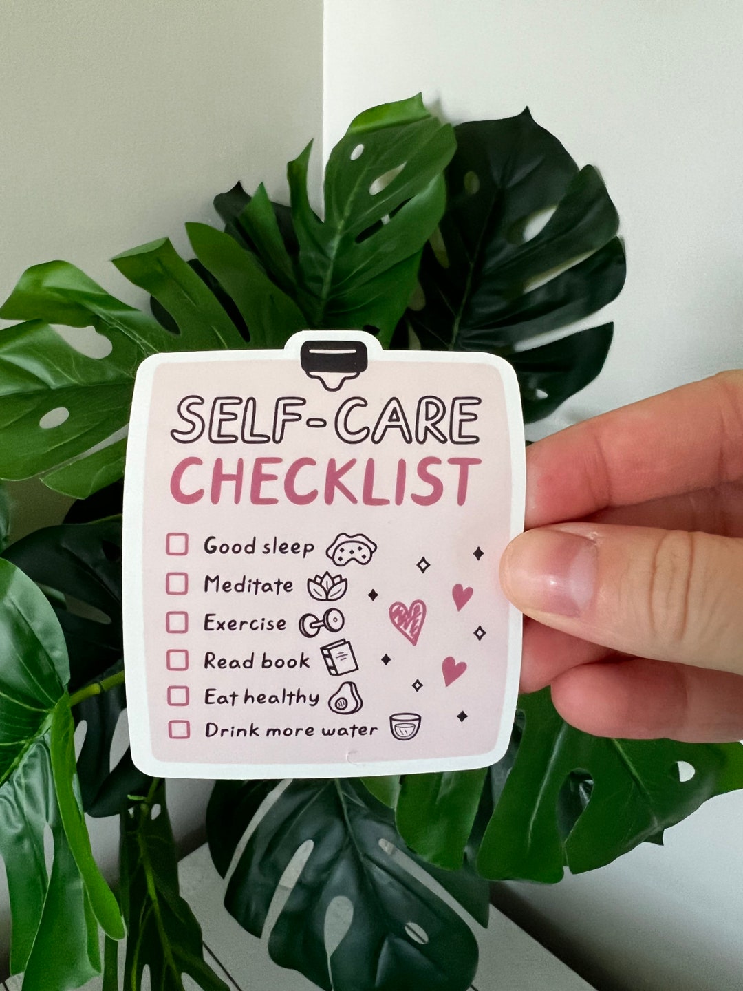 Self Care Checklist Sticker Self Care Medication Meditation Exercise ...