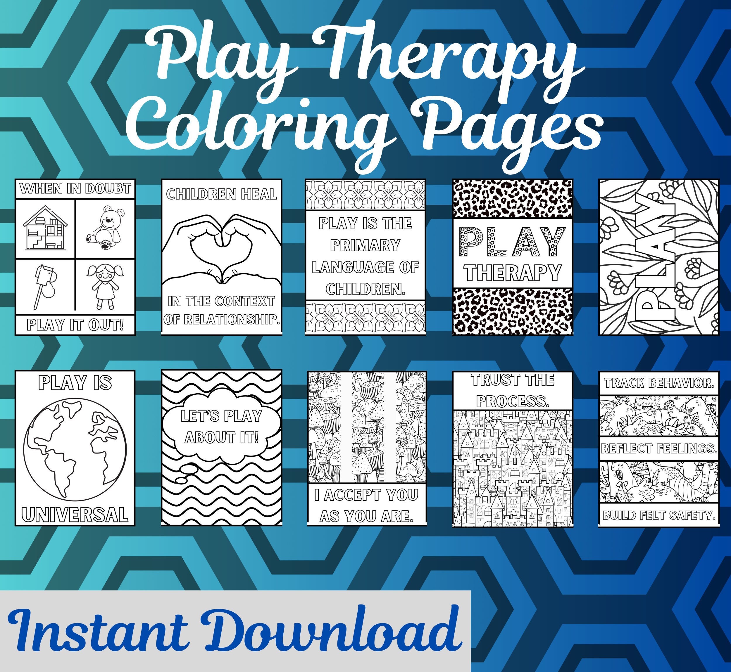 Play Therapy Coloring Pages - Etsy