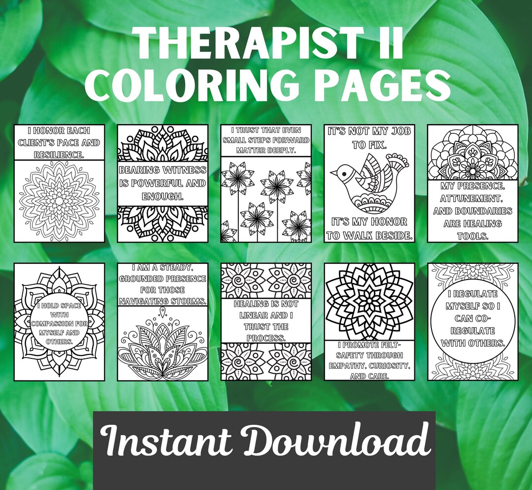 Therapist II Coloring Pages - Etsy