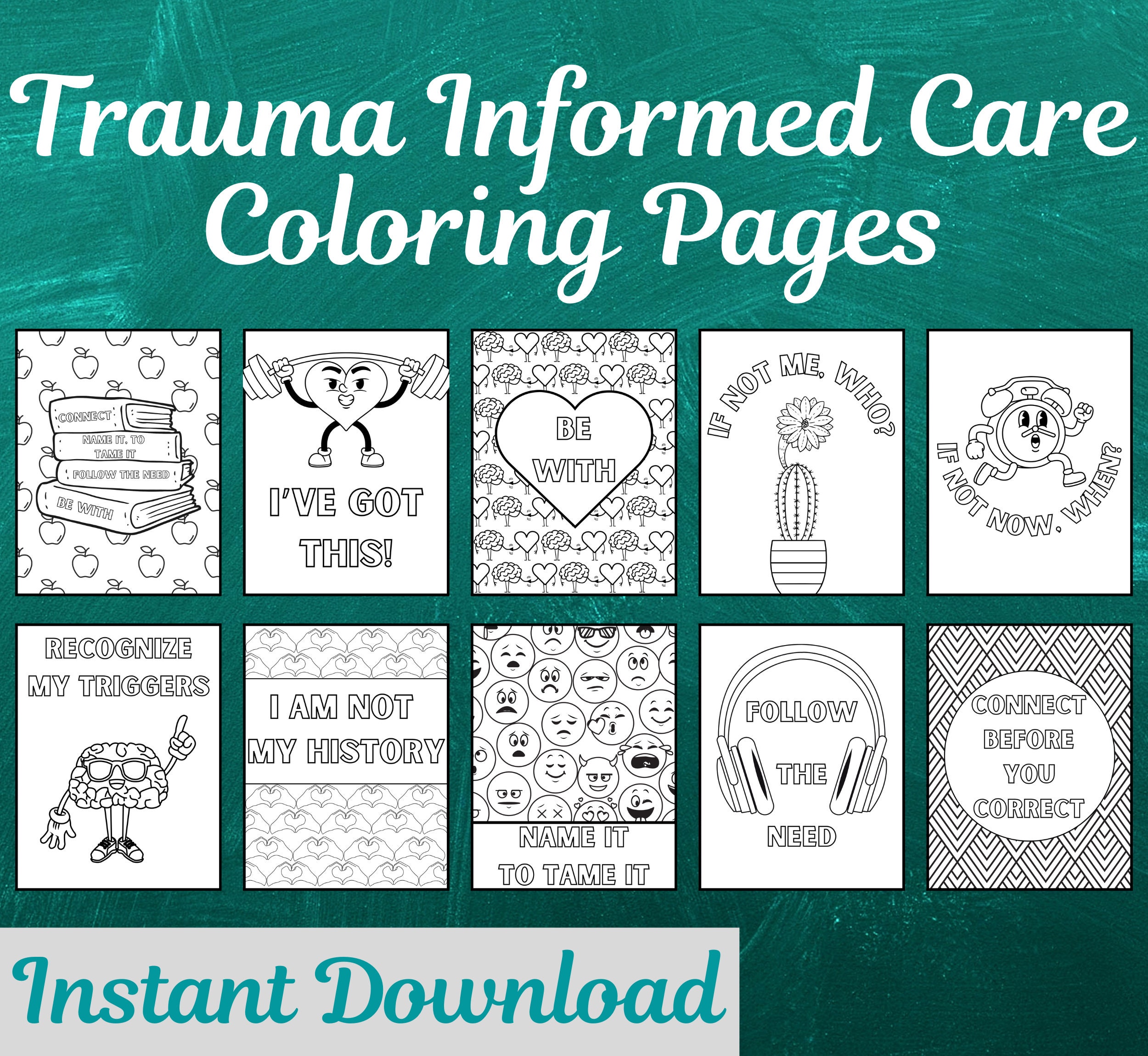 Trauma Informed Care Coloring Pages - Etsy