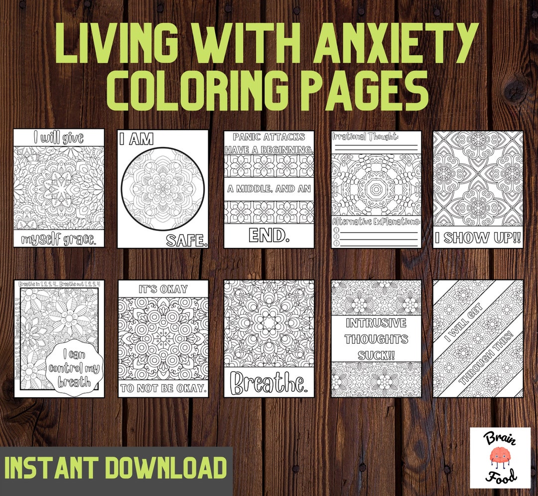 Living With Anxiety Coloring Pages - Etsy