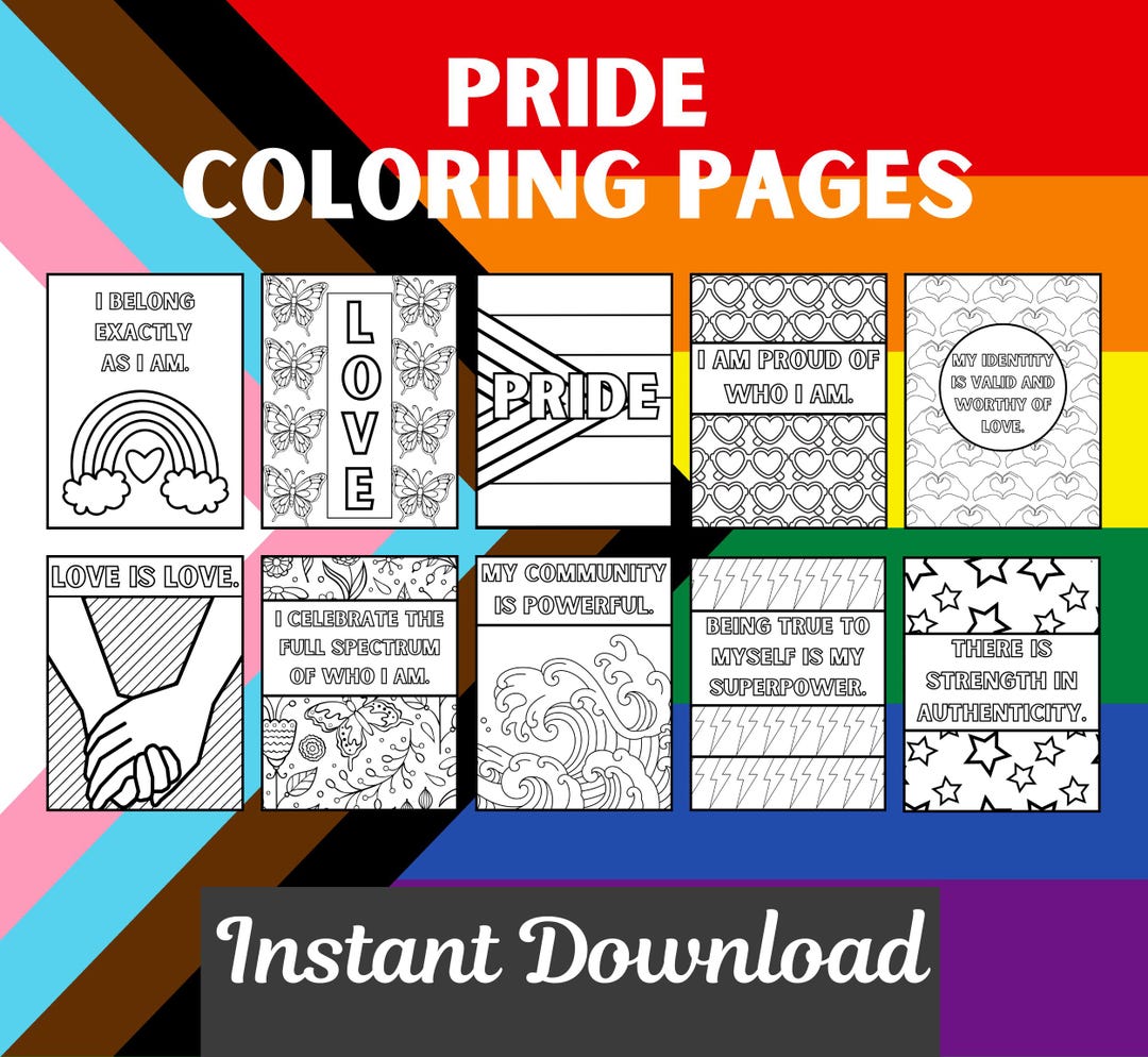Pride Coloring Pages - Etsy