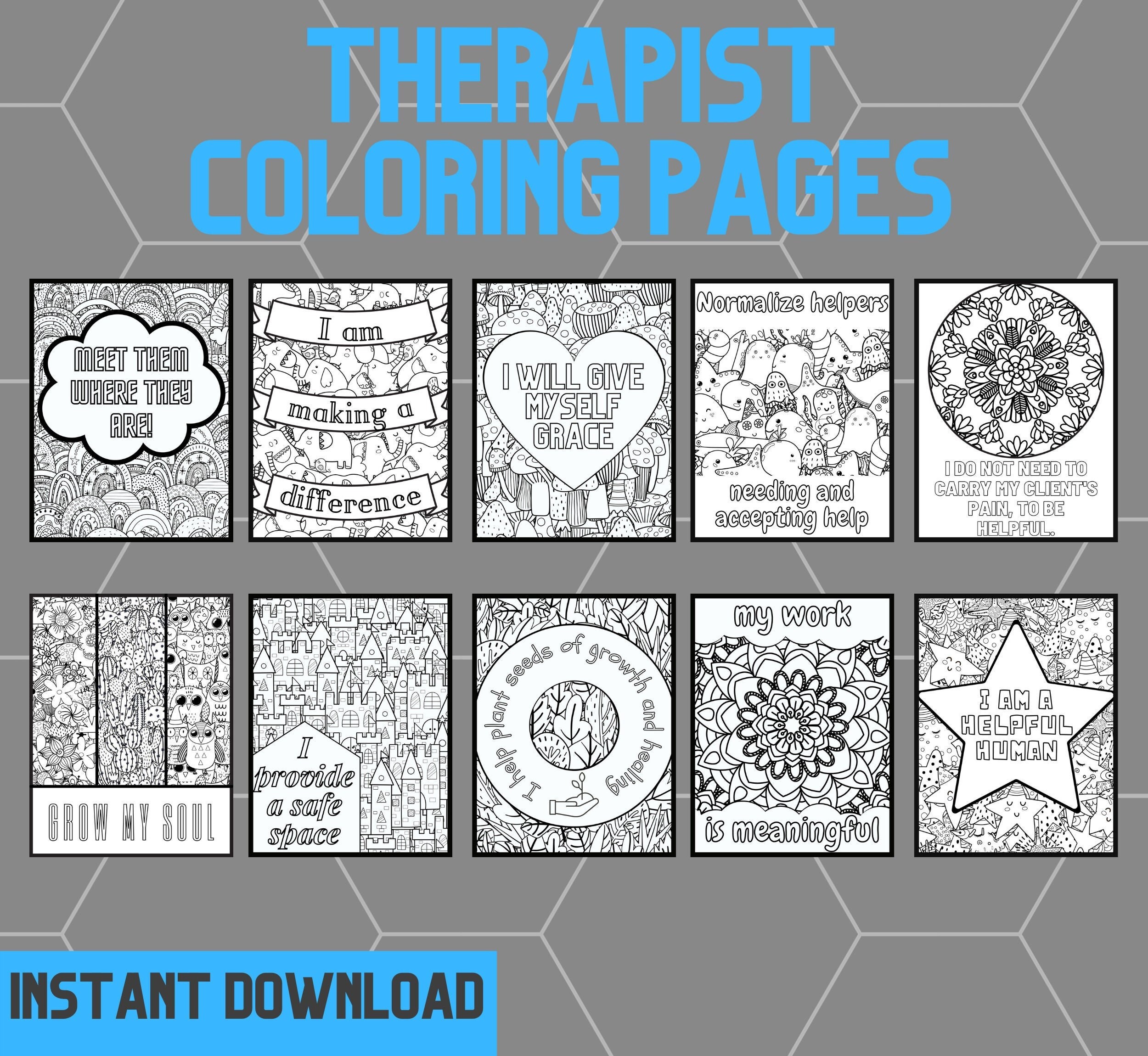 Therapist Coloring Pages - Etsy