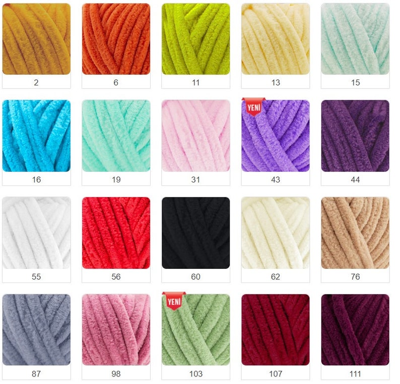 Alize Velluto Yarn: Chunky Chenille Micropolyester Velvet Yarn - Etsy