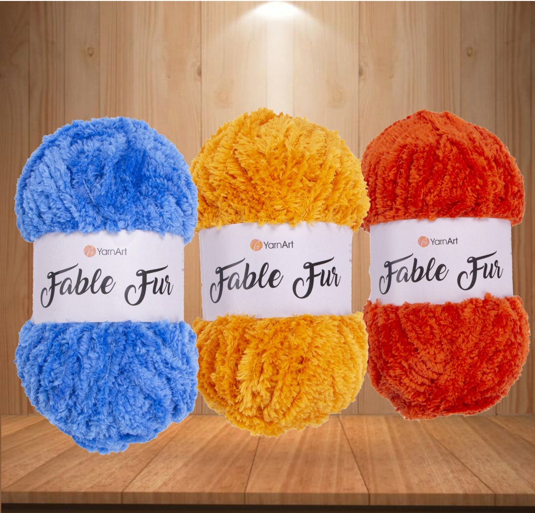 Yarnart Fable Fur, Velvet Yarn, Baby Toy Yarn, Amigurumi Yarn, Plush ...