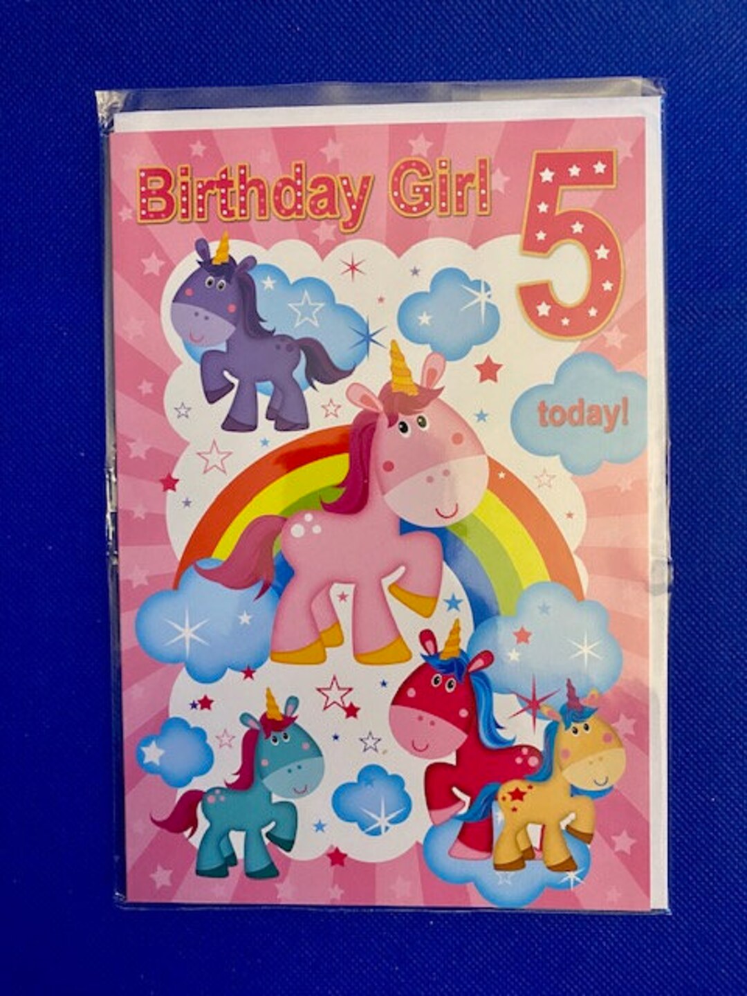 Age 5 Today Birthday Girl Card - Etsy