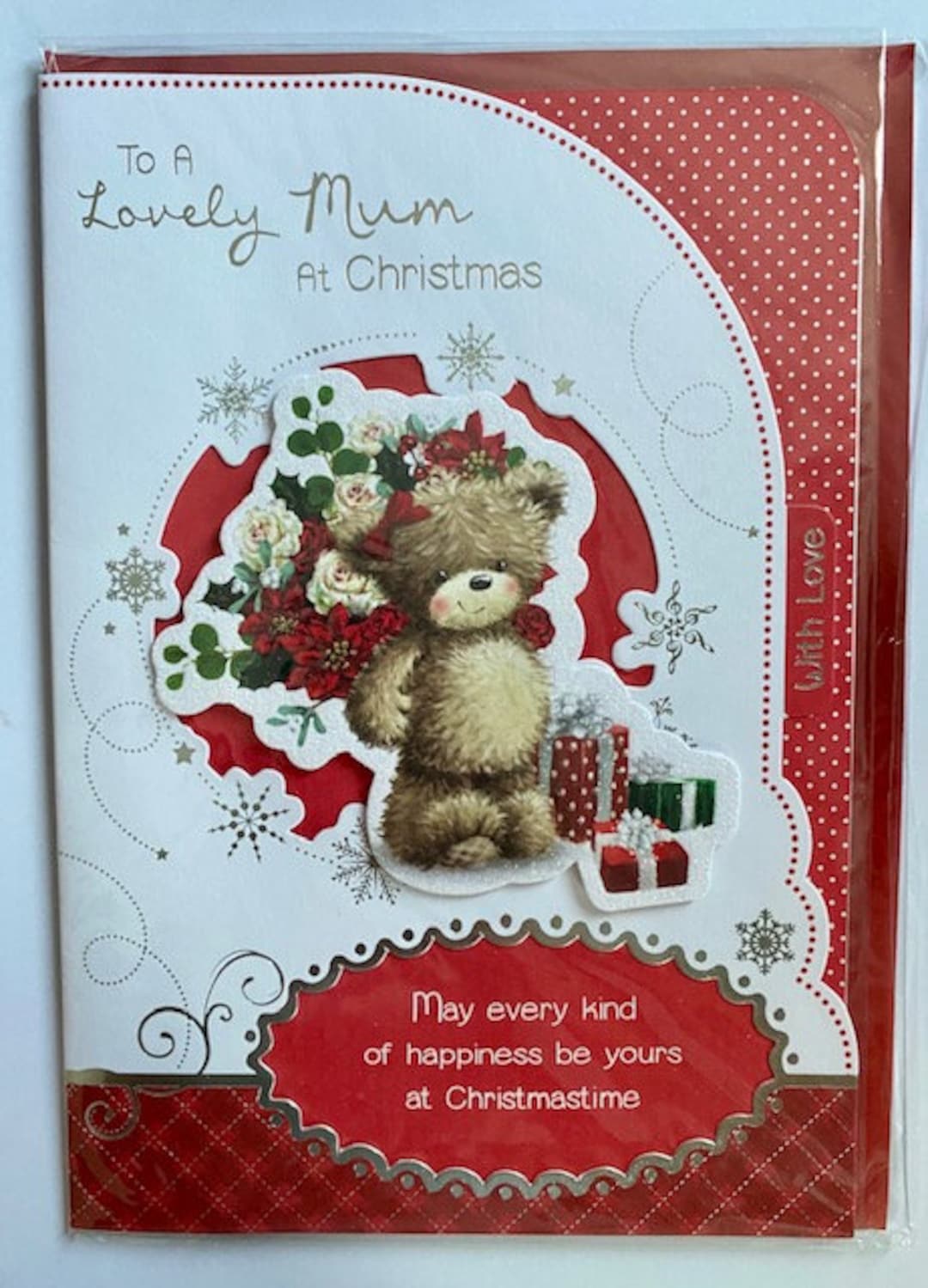 To A Lovely Mum at Christmas Card - Etsy UK