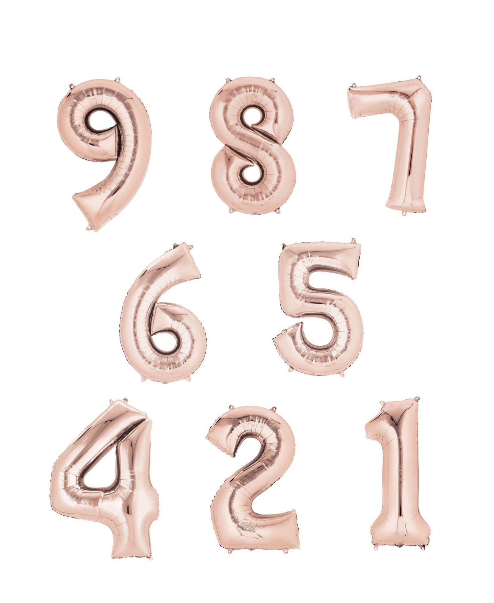 Rose Gold Gold Air Fill Number Balloons Birthday Party Event Occasion ...