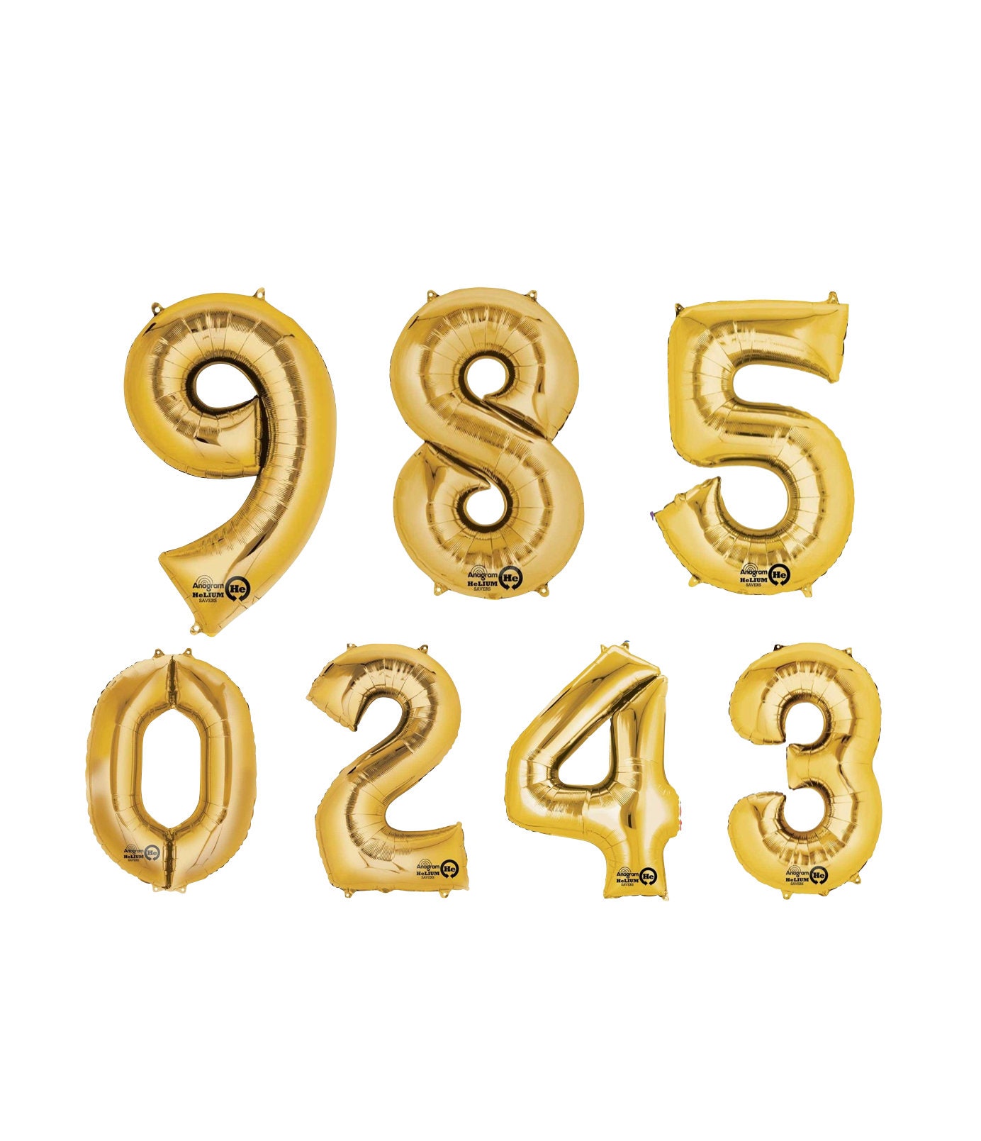 Rose Gold Gold Air Fill Number Balloons Birthday Party Event Occasion ...