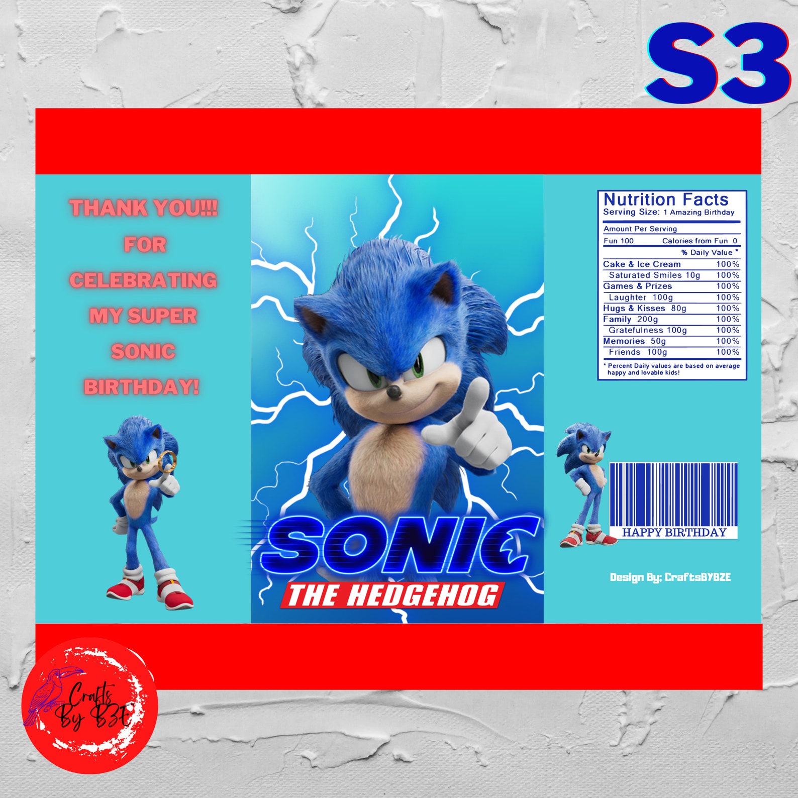 Sonic Chip Bag Label Sonic Party Super Sonic - Etsy