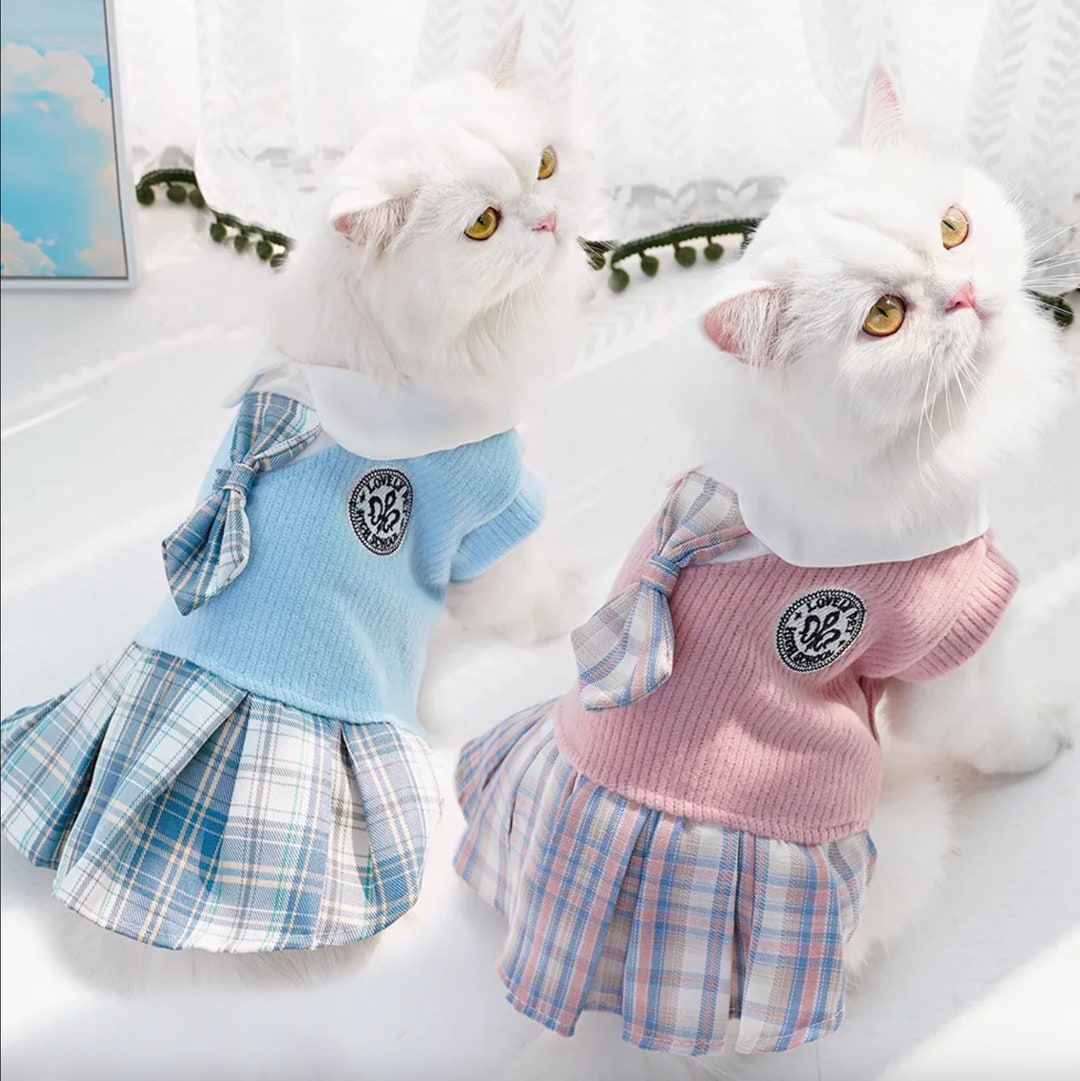 Cute Cat Clothes Small Skirt Pet Clothing Summer Spring Cat Dress Puppy ...