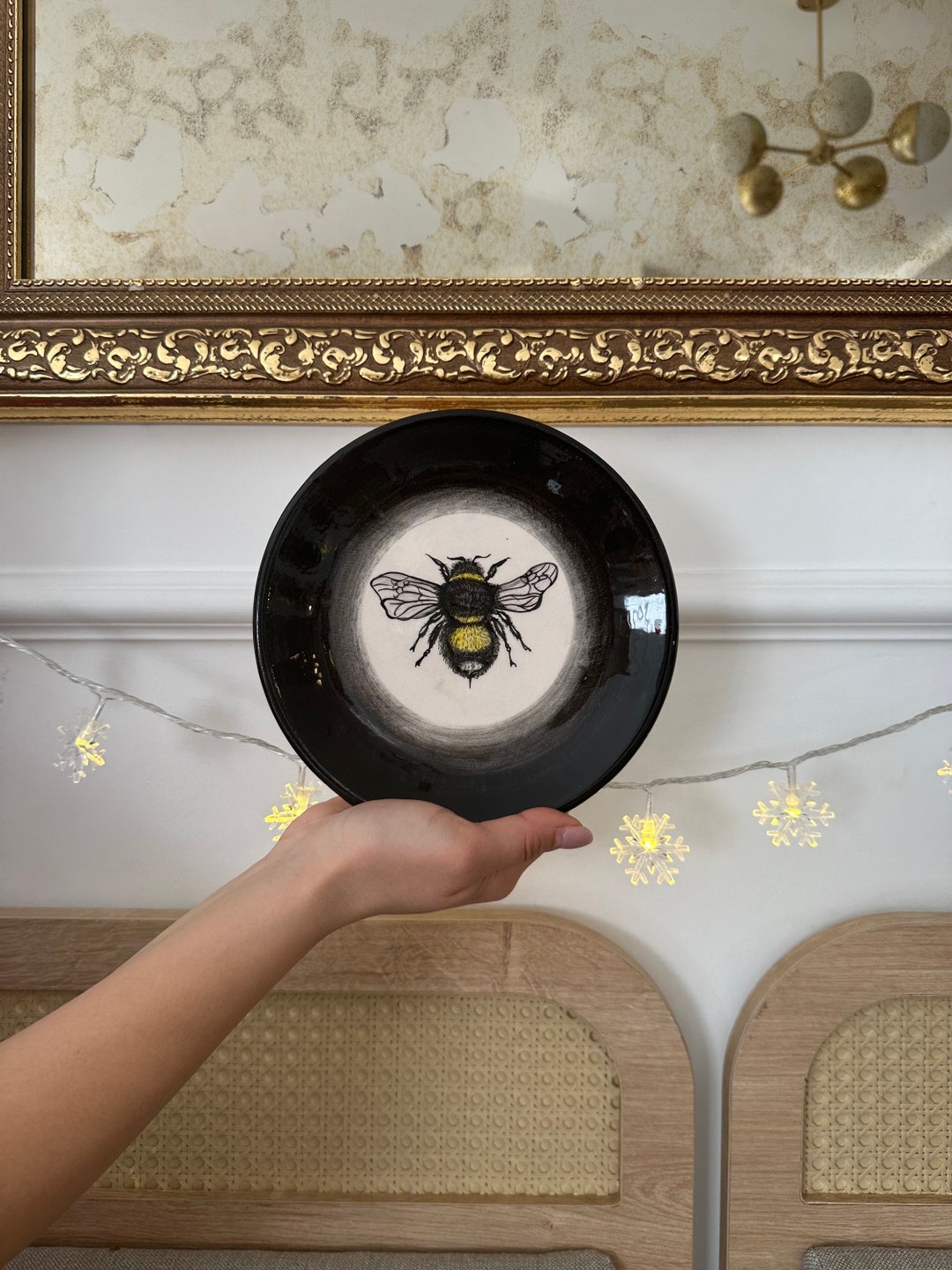 Bee Plate Handmade Bee Plate Unique Plate Breakfast Plate - Etsy
