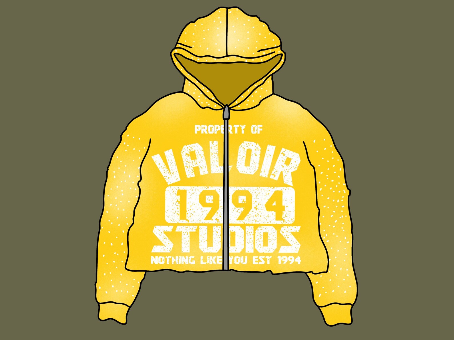 Zip up Hoodie Mock Outline - Etsy