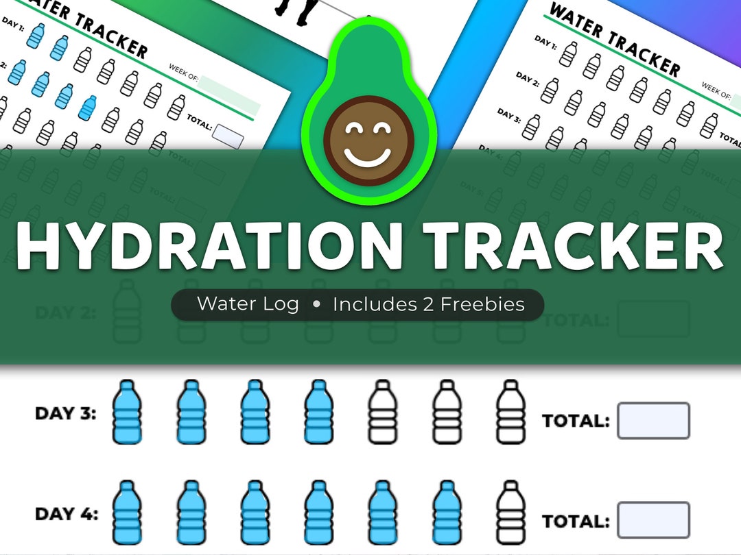 HYDRATION TRACKER Water. Water Tracker. H2O Tracker. Hydration Planner ...