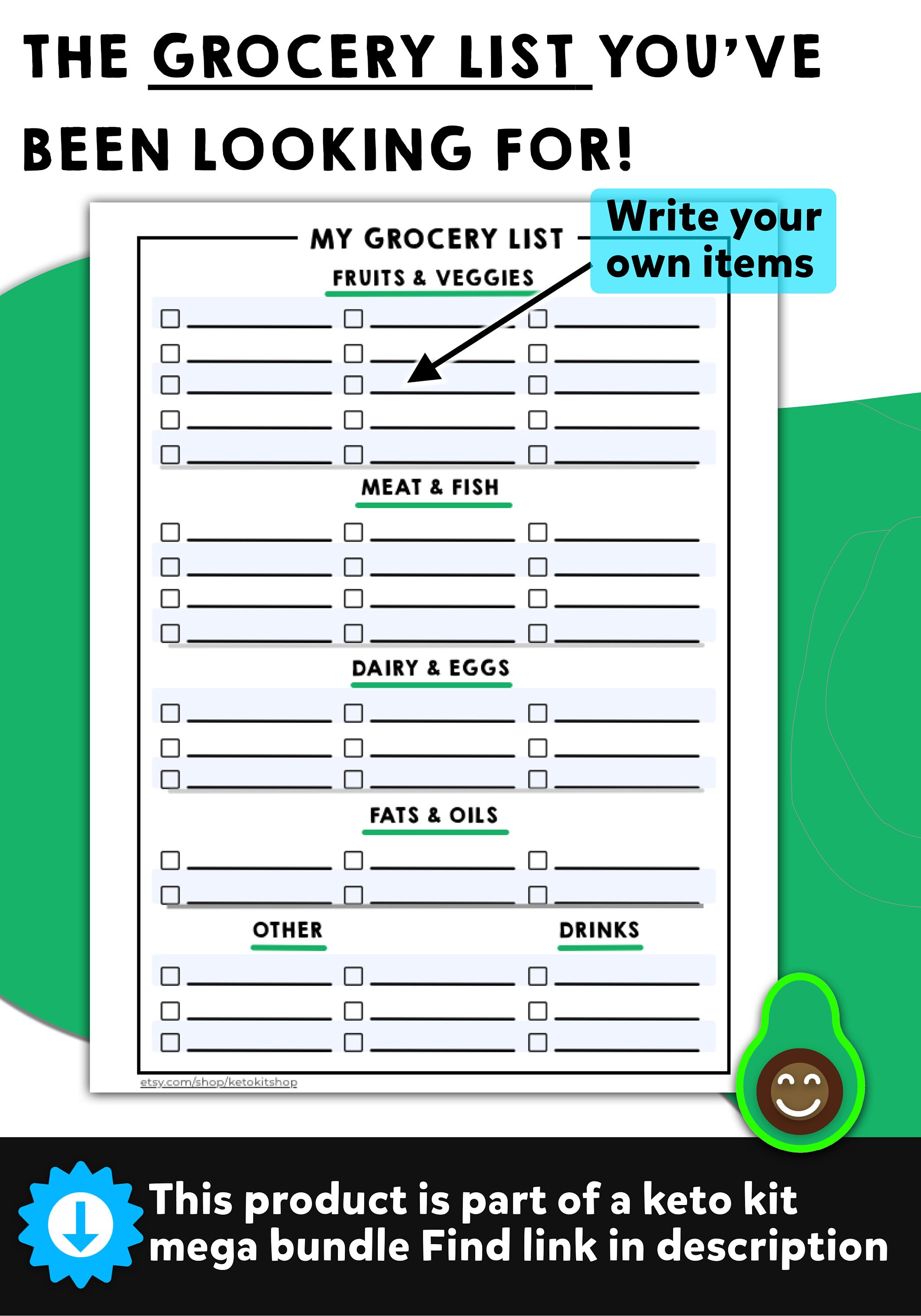 KETO GROCERY List. Keto Food List. Keto Grocery Cheatsheet. Keto ...