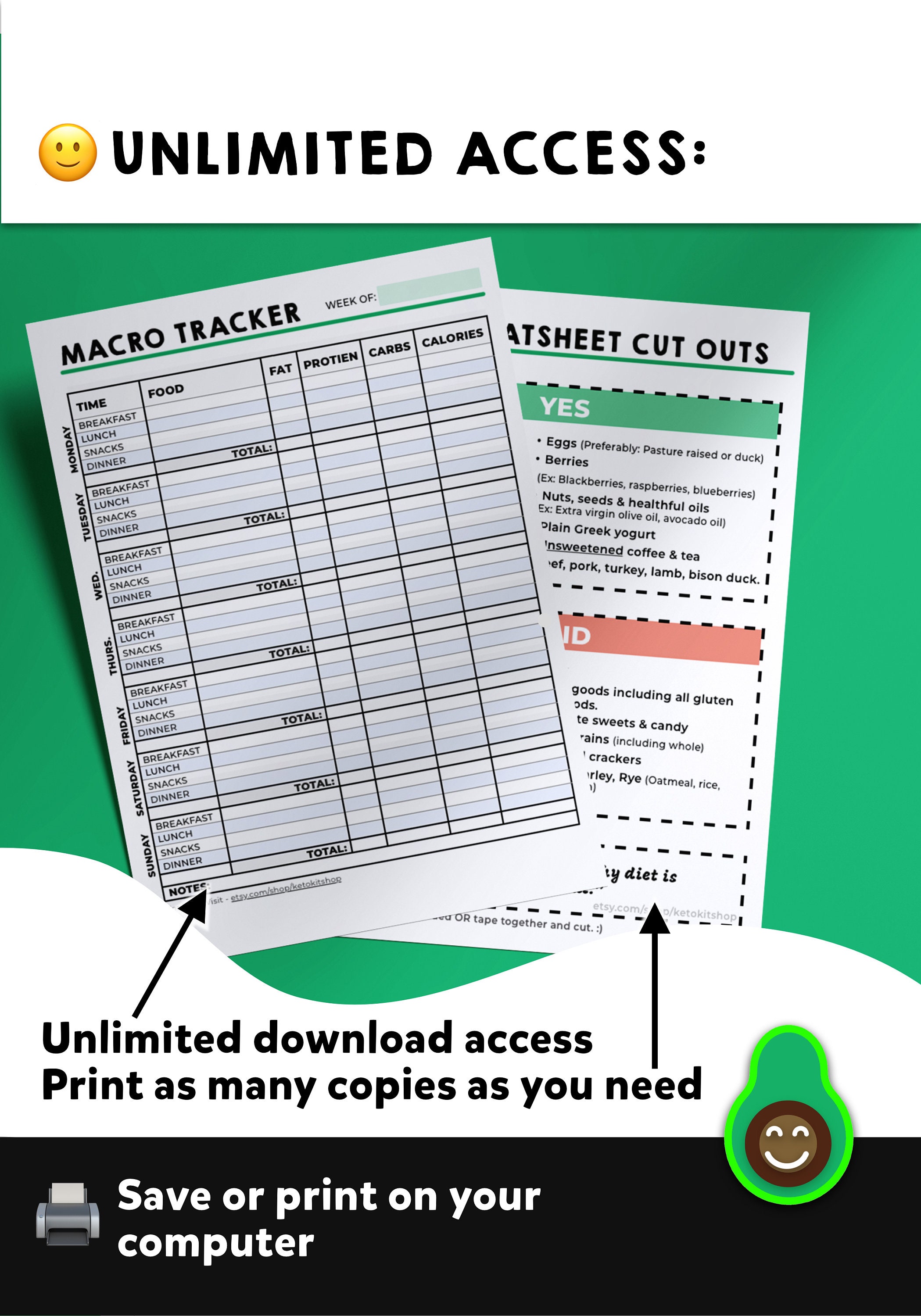 MACRO TRACKER. Food Log. Macro Ketone Tracker. Personal Trainer Program ...