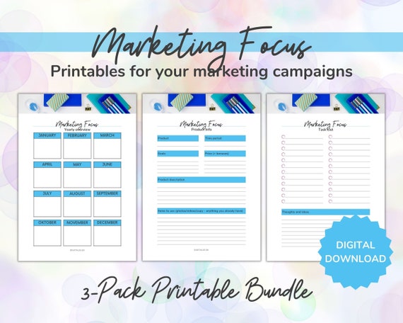 Marketing Campaign Printable Project Planner Marketing Small - Etsy
