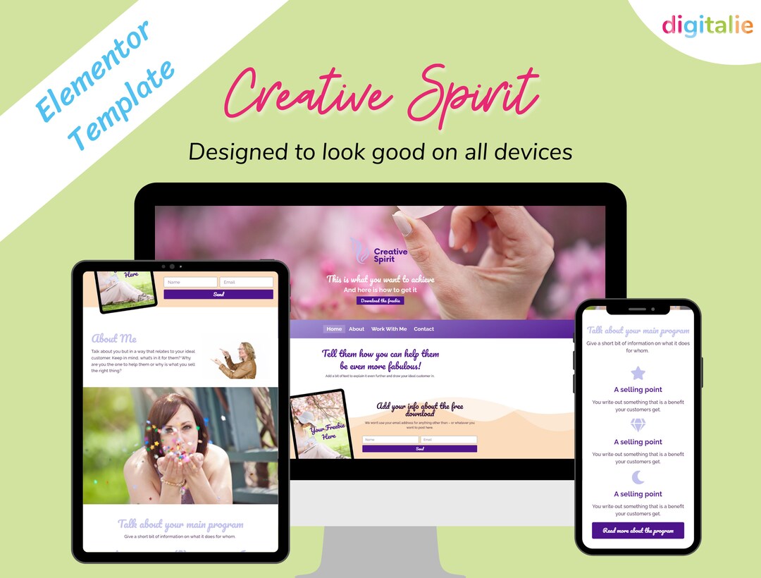 Creative Spirit - Website Template Set for Creative Entrepreneurs With ...