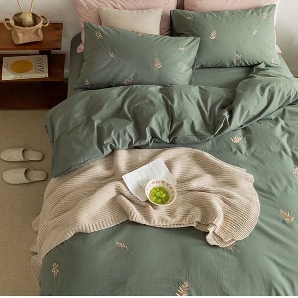 Sage Green Floral Bedding - Etsy