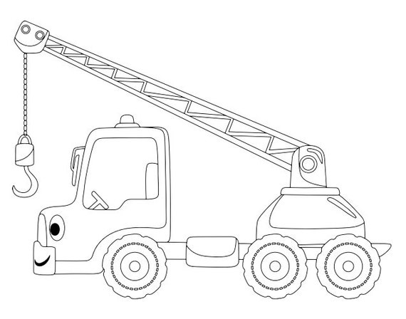 20 Construction Vehicle Coloring Pages | Etsy