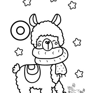 20 Llama Coloring Pages - Etsy