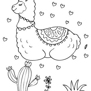 20 Llama Coloring Pages - Etsy