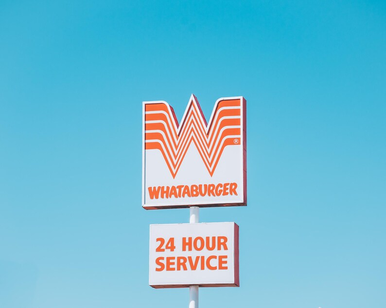 Whataburger Art, Digital Download Instant Print, Texas Print, Neon Sign ...