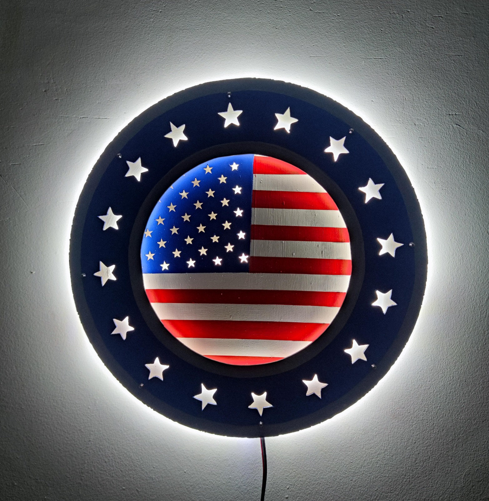 İlluminated American Flag, American Flag Wall Art, American Flag Wall ...