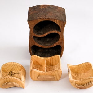 Yin and Yang Shaped Wooden Jewelry Box, Special Wooden Rings, Necklaces ...