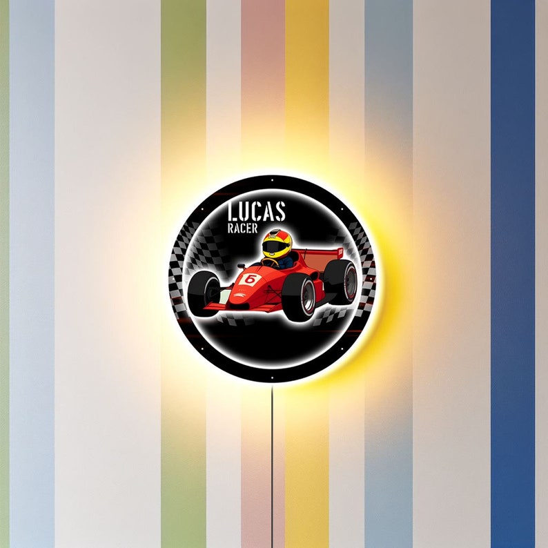 Personalized Race Car Night Light, Race Car Gift, Drag Racing ...