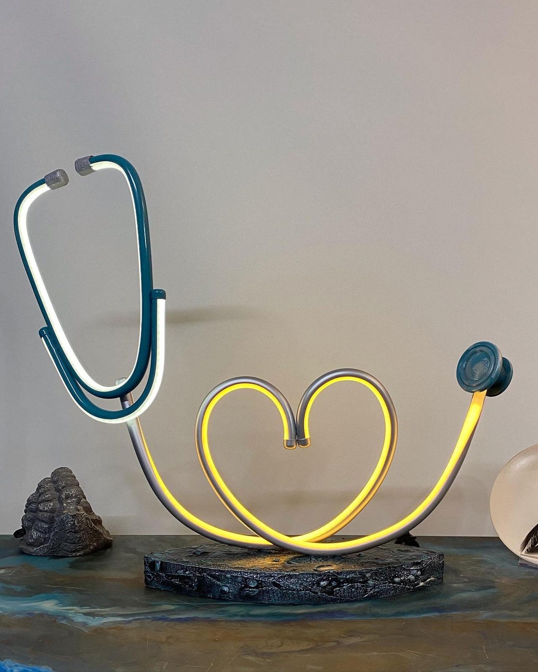 Custom Modern Lamp With Special Stethoscope With Heart Sign, Decorative ...