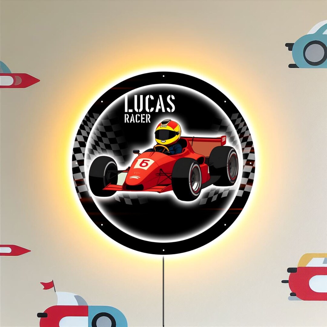 Personalized Race Car Night Light, Race Car Gift, Drag Racing ...