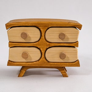 Yin and Yang Shaped Wooden Jewelry Box, Special Wooden Rings, Necklaces ...