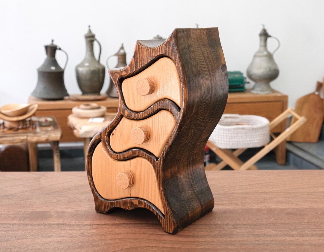 Lithe Shaped Wooden Jewelry Box, Special Wooden Rings, Necklaces ...