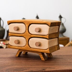 Yin and Yang Shaped Wooden Jewelry Box, Special Wooden Rings, Necklaces ...